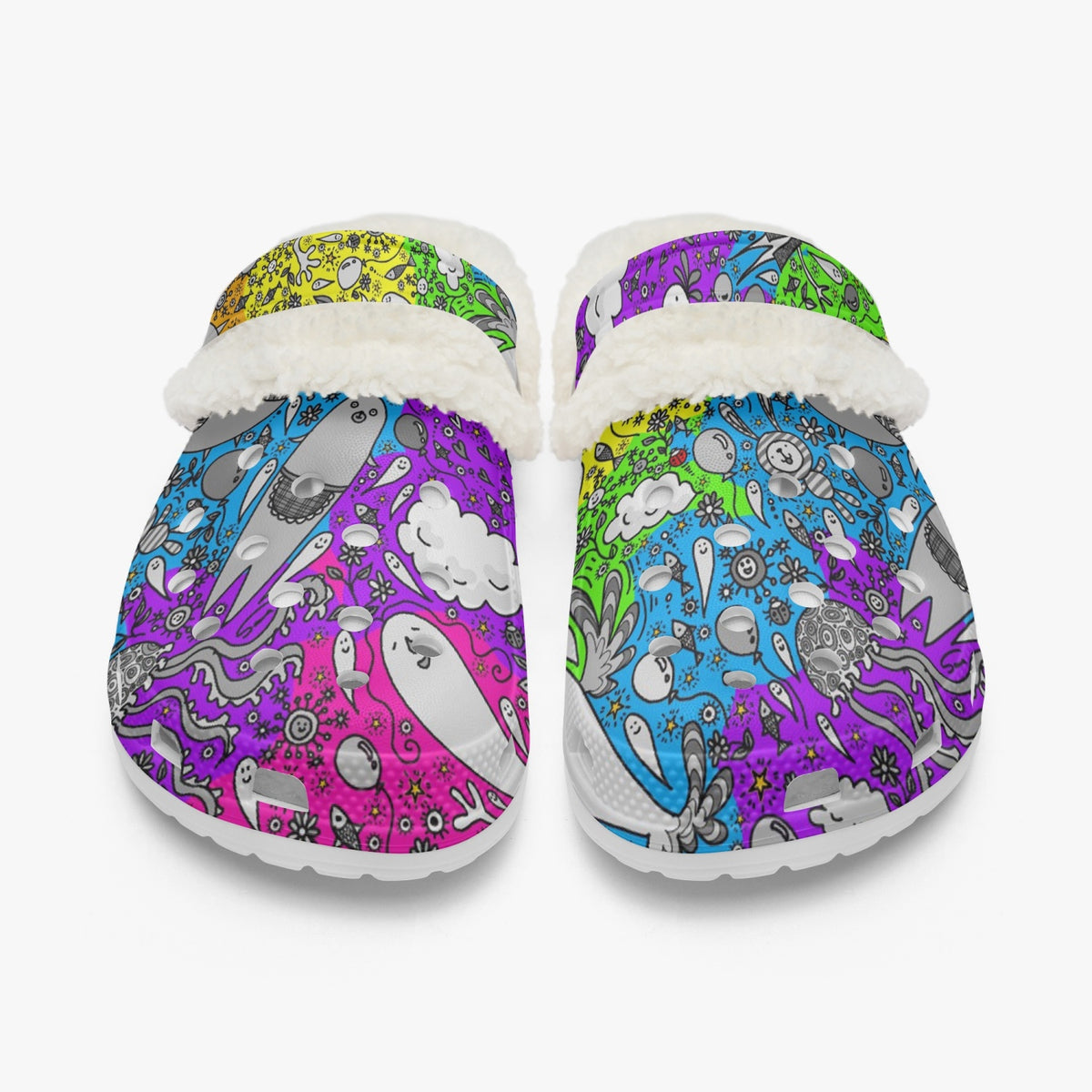 Dream in rainbow- Lined Clogs – Sawa Art Design